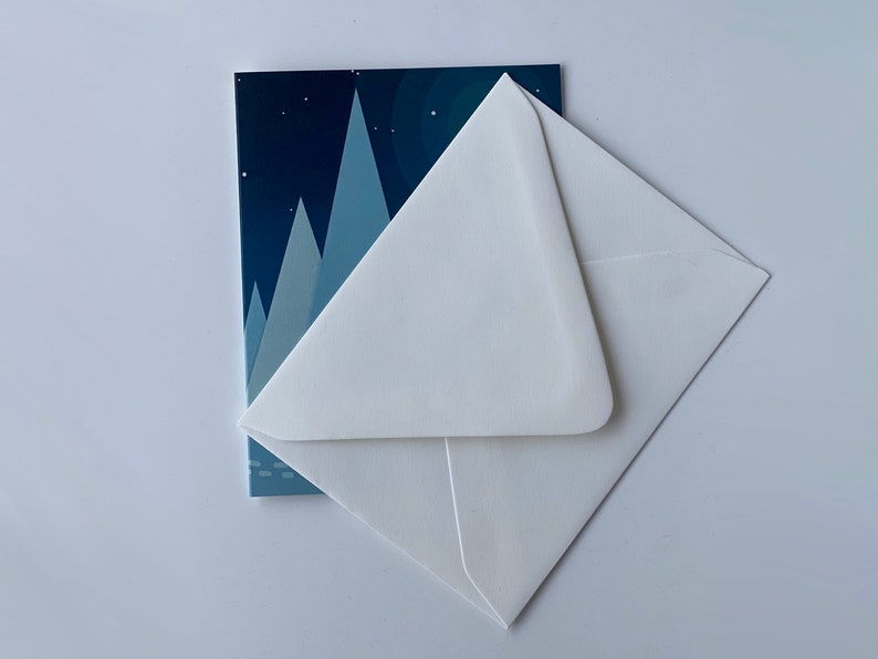 Winter Night Blank Card Thank You Card Mid-winter Minimalist Design on ...