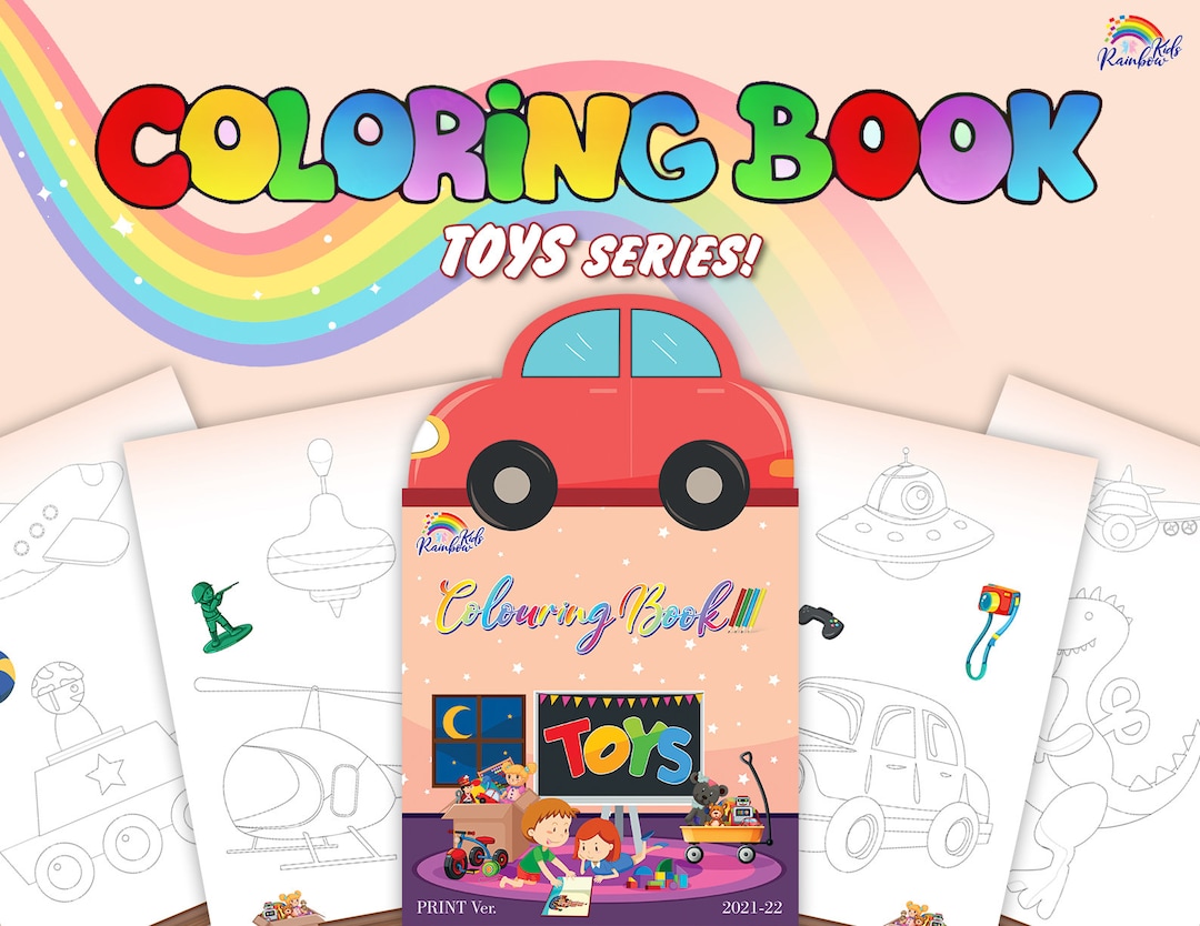 Toys Coloring Pages | Toys Coloring Book | Kids and Adults | Instant ...