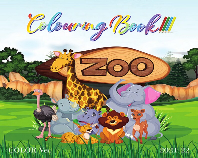 Zoo Coloring Pages | Zoo Animals Coloring Book | Kids and Adults ...