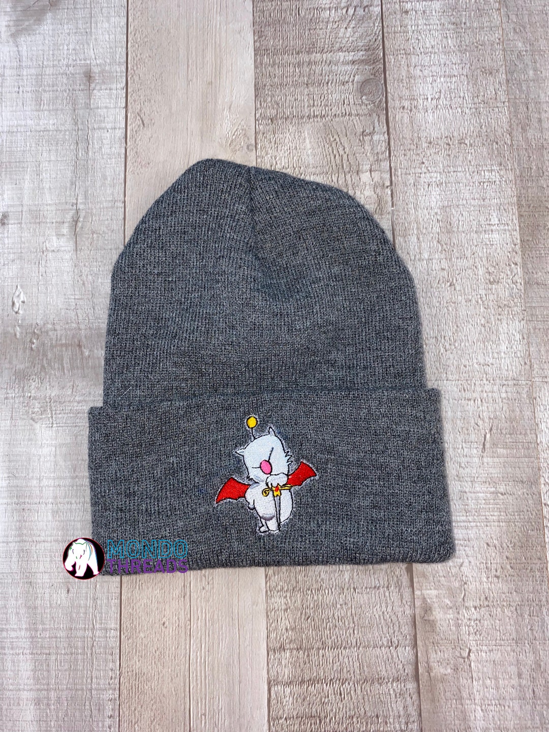 Moogle/mog Final Fantasy Inspired Adult Embroidered Beanie - Etsy
