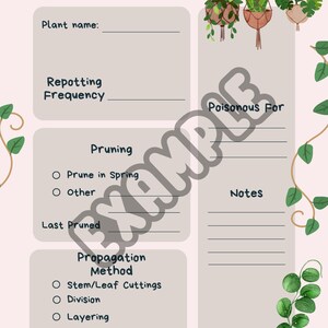 5 Page Bundle Plant Tracker, Plant Care Planner, Plant Labels ...