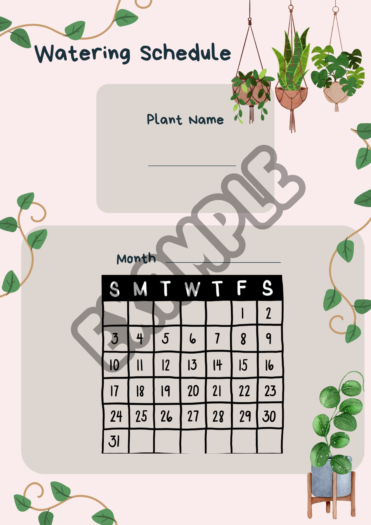5 Page Bundle Plant Tracker, Plant Care Planner, Plant Labels ...
