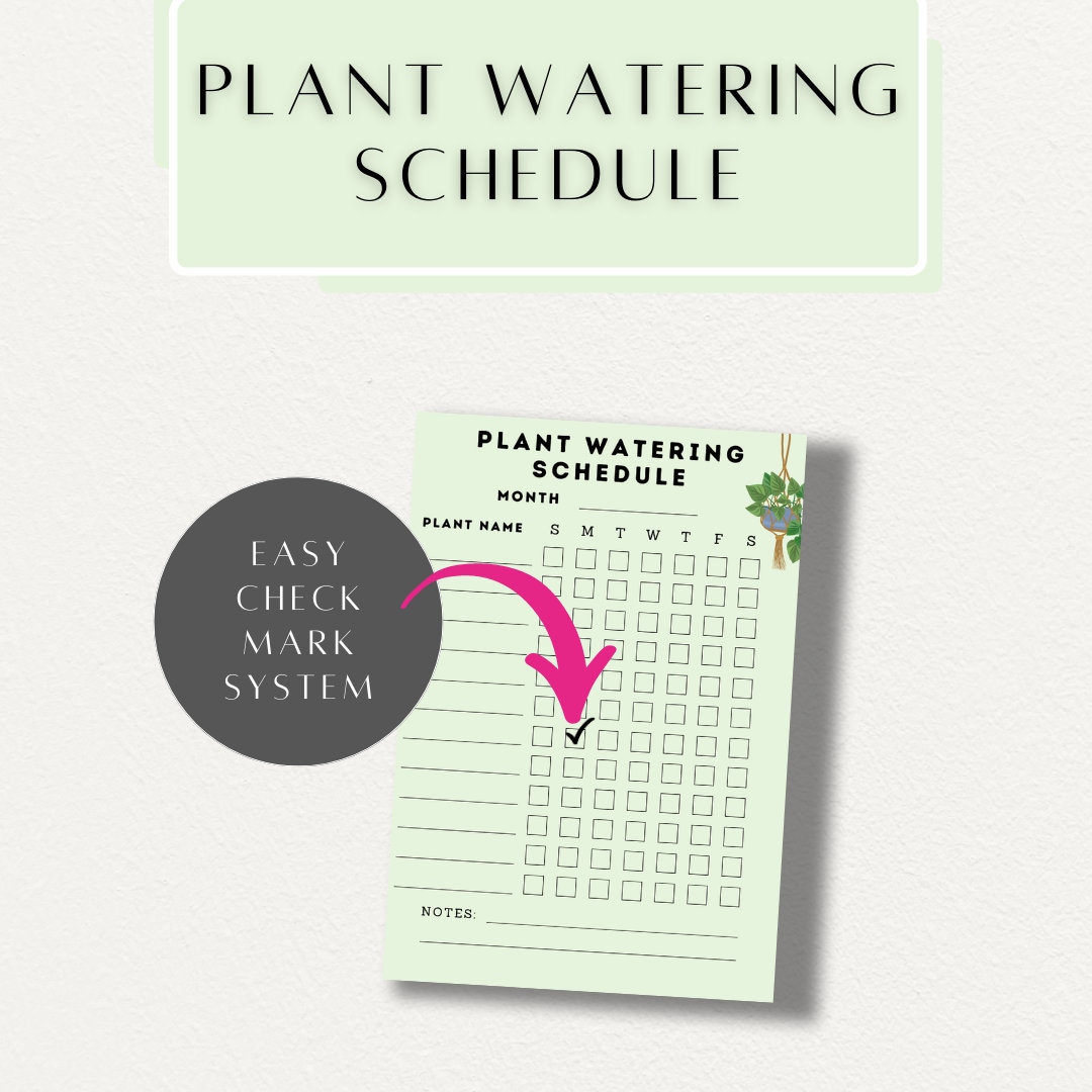 Printable Plant Watering Schedule House Plants, Plant Water Tracker ...