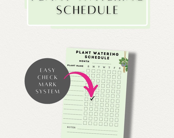Printable Plant Watering Schedule Chart - Etsy Canada