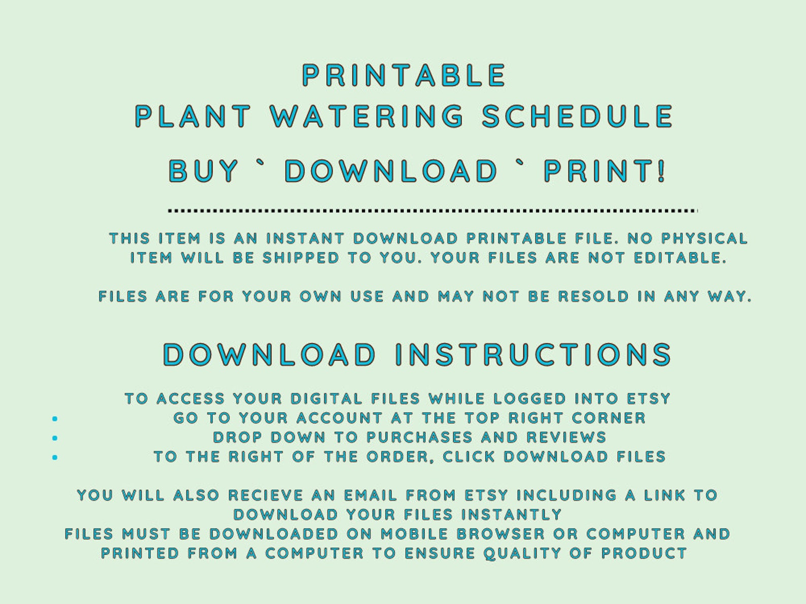 Printable Plant Watering Schedule House Plants, Plant Water Tracker ...