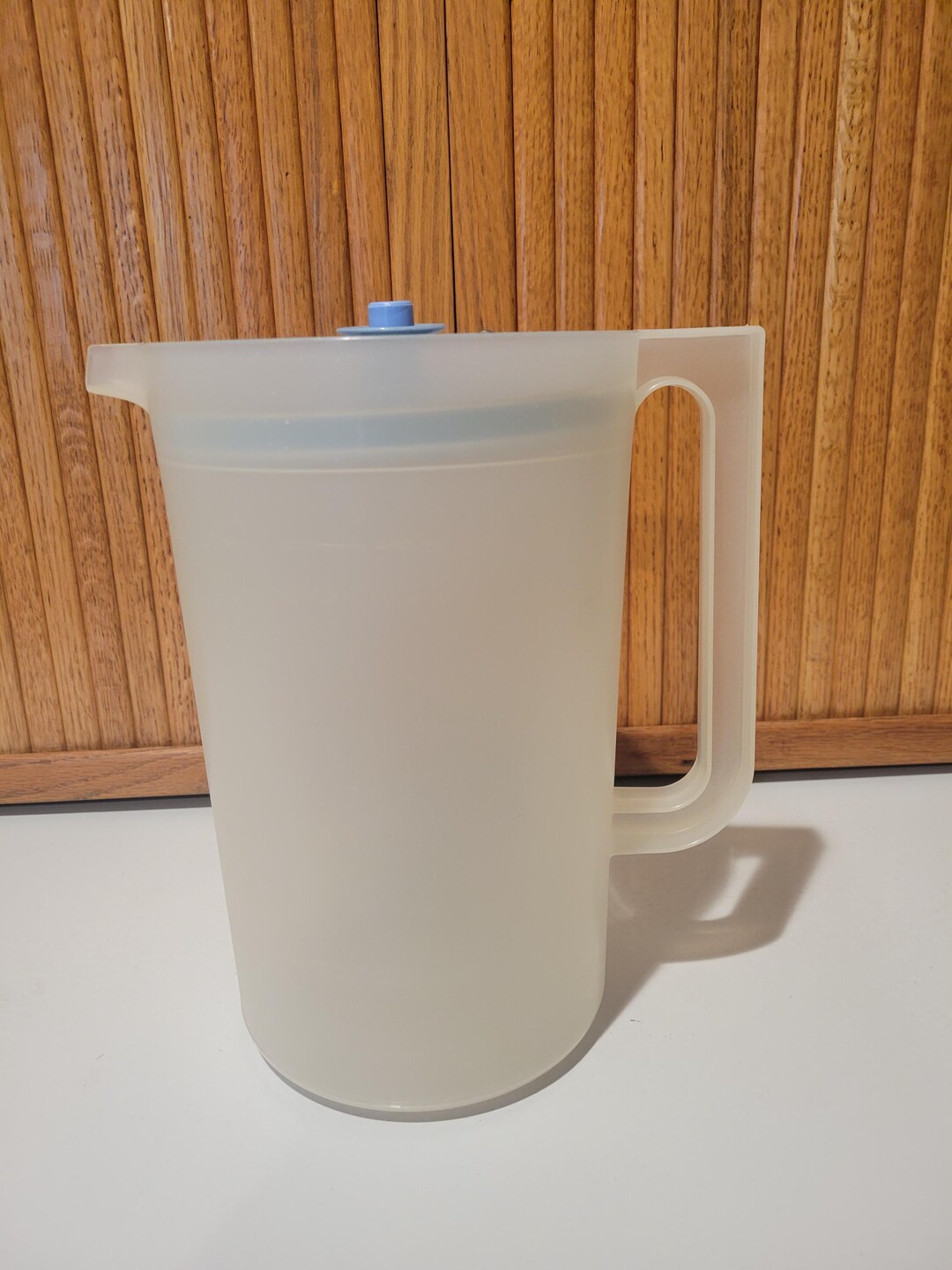 Tupperware Push Button Seal Gallon Pitcher, Sheer Blue Lid #1416-3 - Etsy