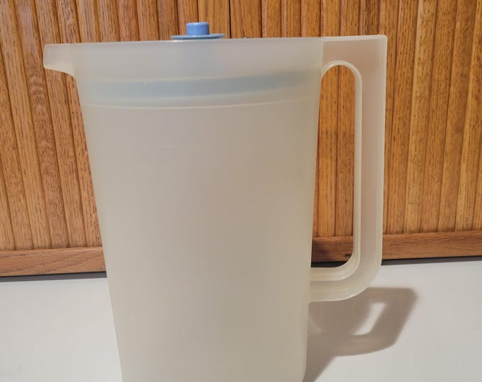 Tupperware Push Button Seal Gallon Pitcher, Sheer Blue Lid #1416-3 - Etsy
