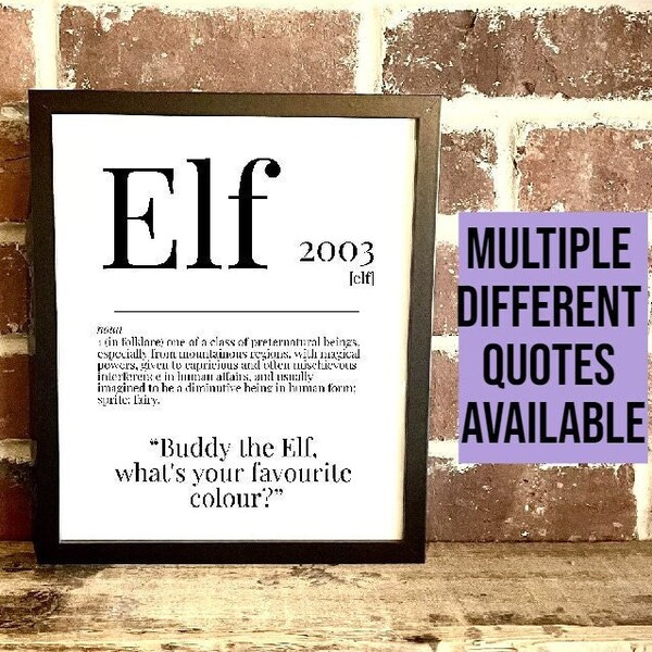 Elf the Movie - Etsy UK