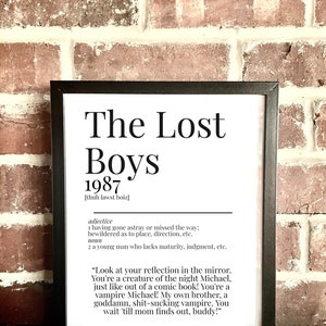 The Lost Boys 1987 Dictionary Description Quote Movie Print Vintage A5 ...