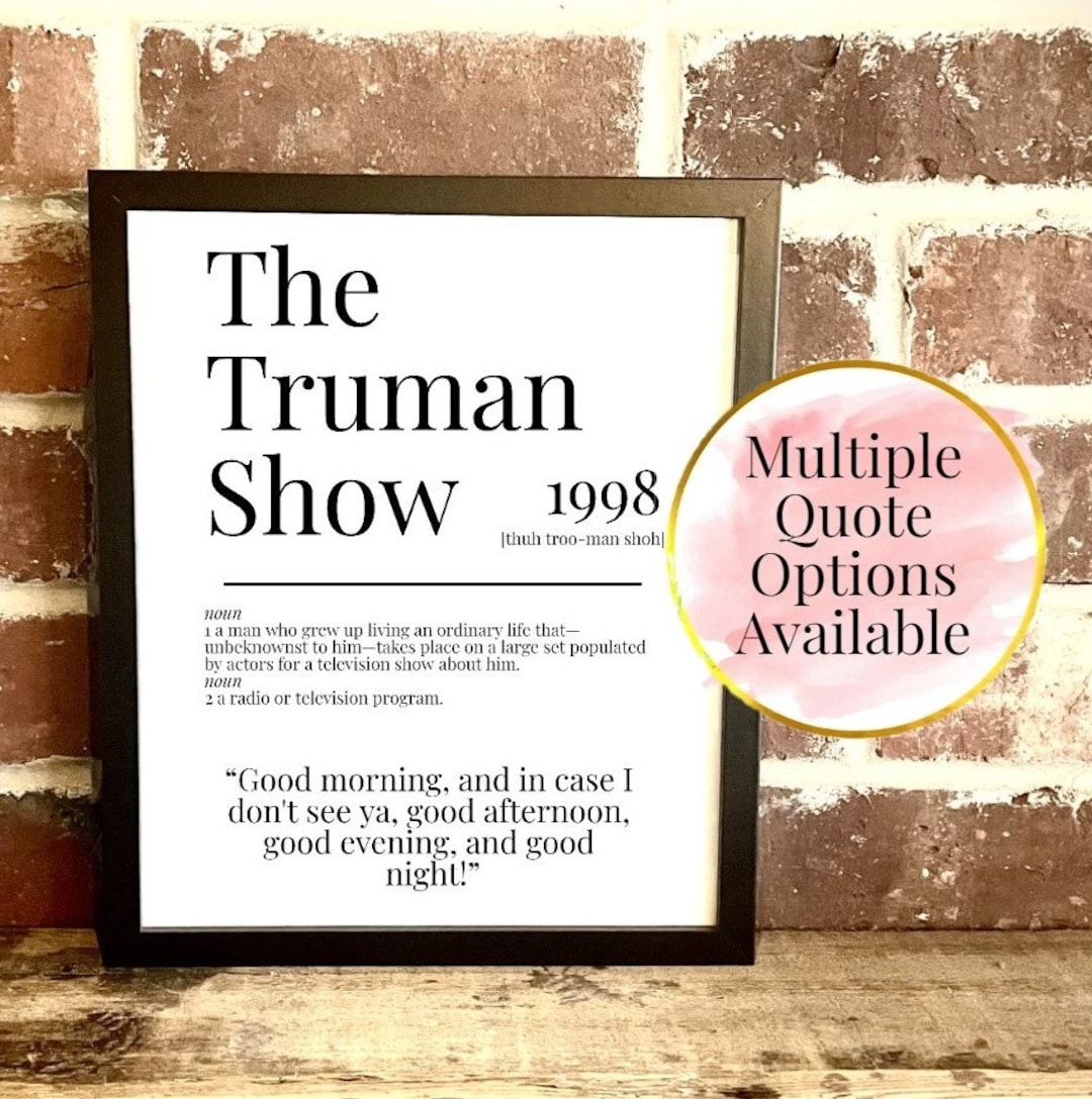 The Truman Show 1998 Dictionary Description Quote Movie Print Vintage ...
