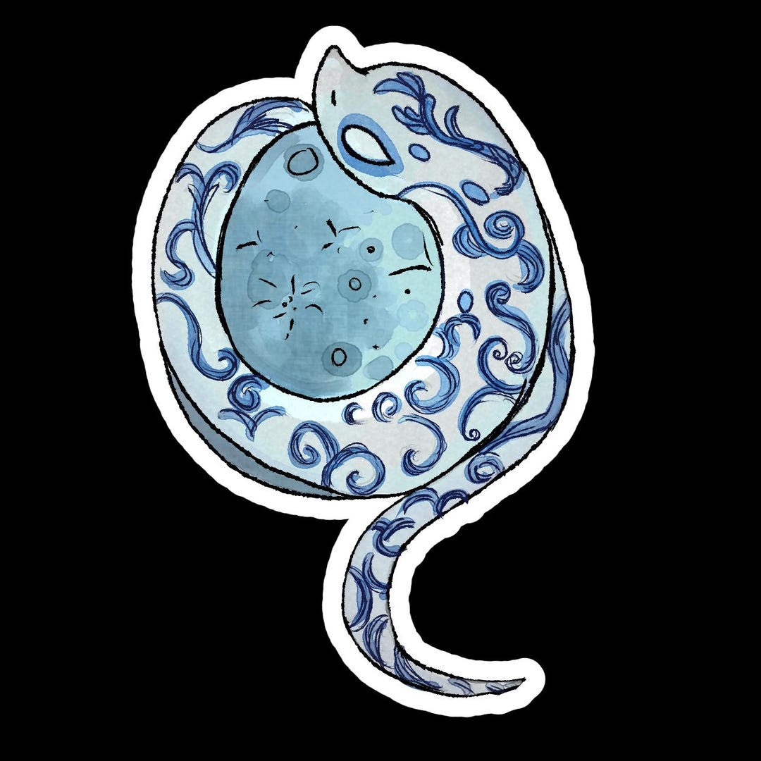 Lunar Snake Sticker - Etsy