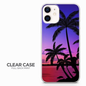 Ocean Beach Sunset Phone Case, Palm Tree Cover for iPhone 14pro, 13, 12 ...
