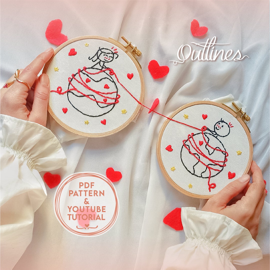 The Thread Between US Embroidery Pattern Digital Pdf Embroidery Youtube Tutorial - Etsy