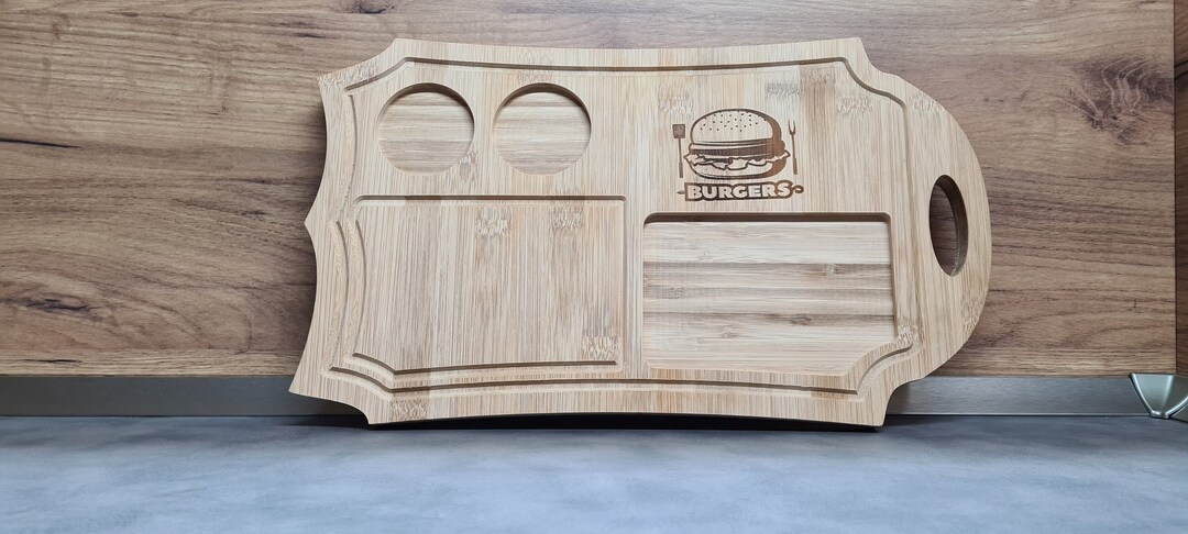Burger Tray, Personalized Burger Serving Tray, Personalized Hamburger ...