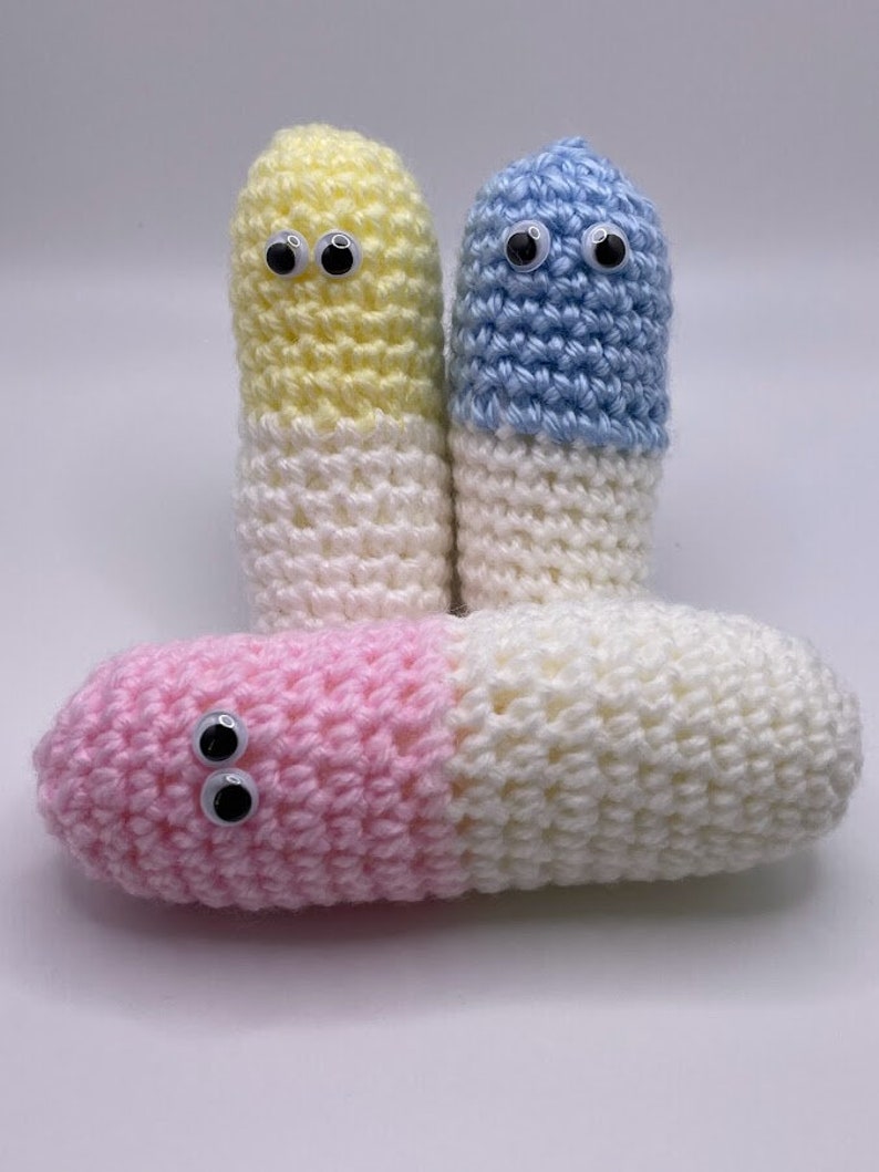 Crocheted Chill Pill Medicine Plush - Etsy