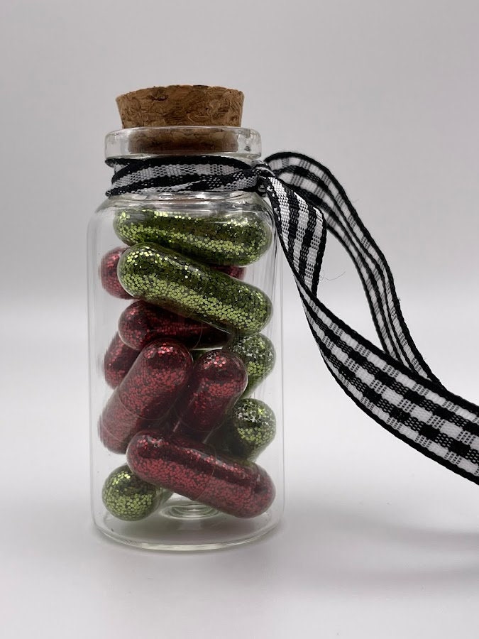 Glitter Medicine Capsule Ornament - Etsy