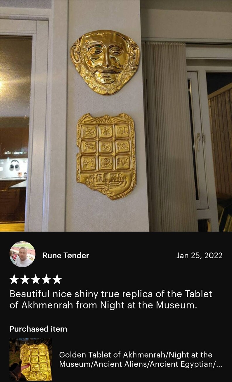 Ahkmenrah Tablet/golden Tablet of Ahkmenrah/night at the - Etsy