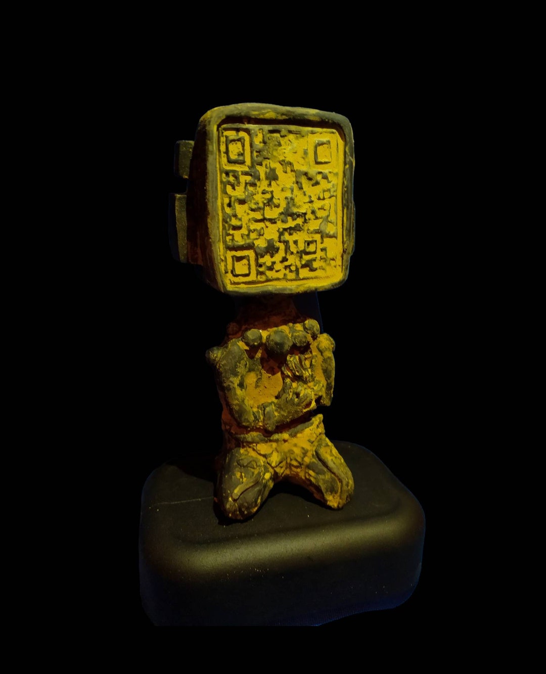 QR Code Head Statue / Ancient Mayan Statue - Etsy