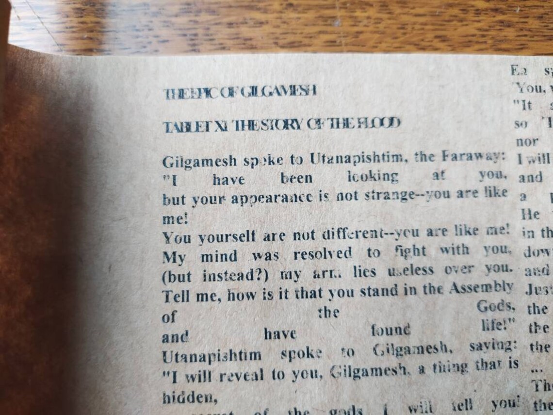 Epic of Gılghamesh Flood Tablet English Translate - Etsy