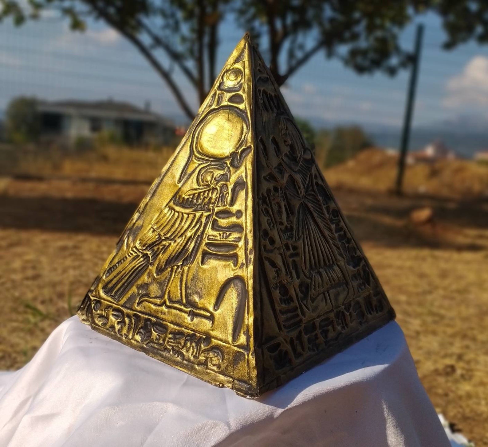 Ramose Pyramidion, Gold Egyptian Pyramid Statue, Home Decor - Etsy