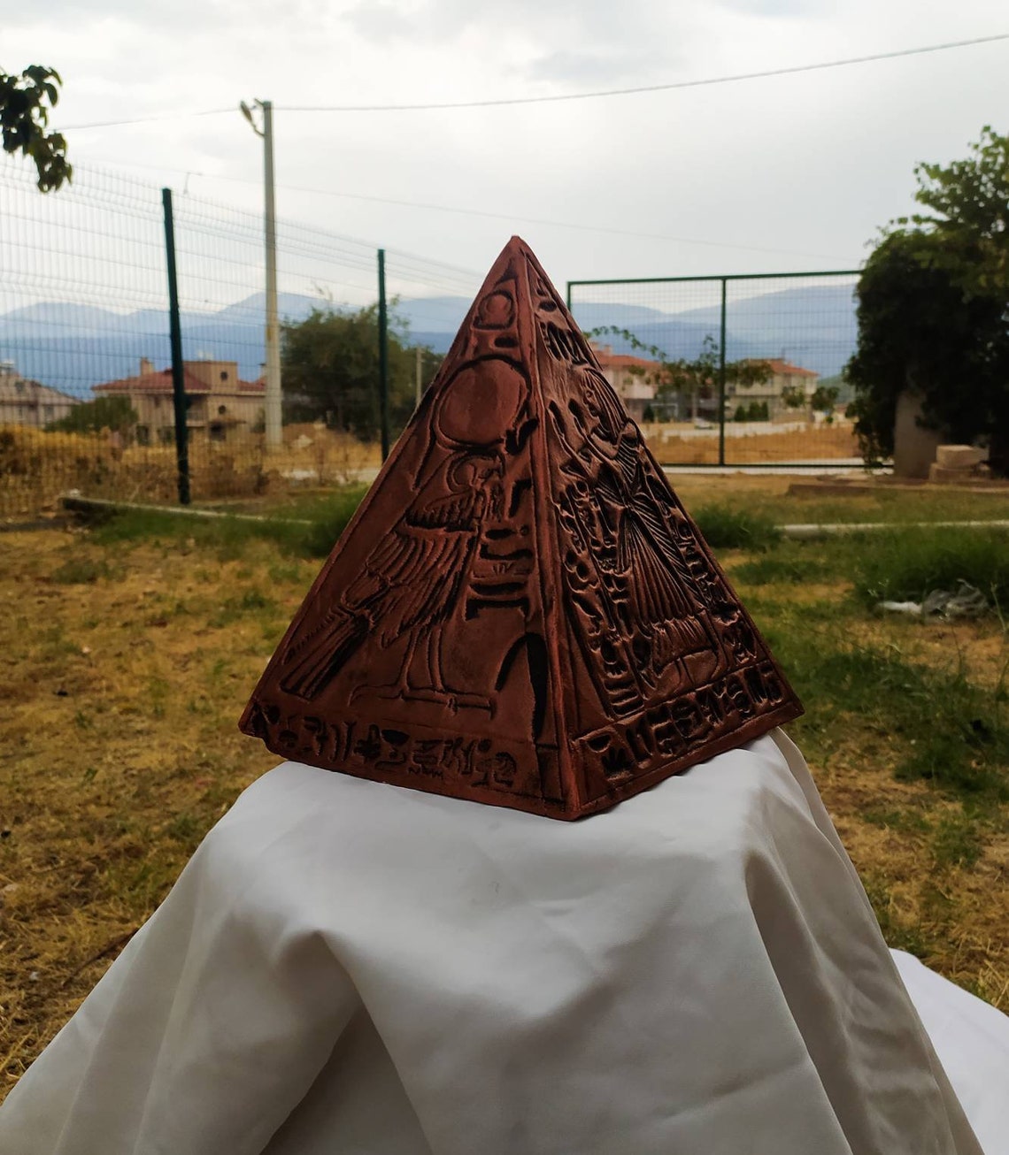 Egyptian Pyramidion Statue: Sun God Ra Replica, Alabaster Resin - Etsy