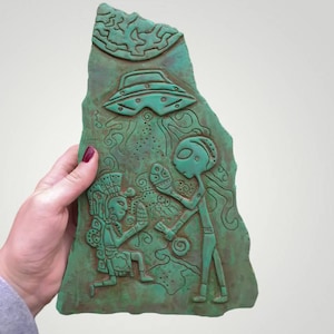 Ancient Alien/ufo Decoration/tablet/ Aztec/ Mayan - Etsy