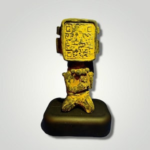 QR Code Head Statue / Ancient Mayan Statue - Etsy