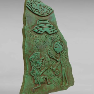 Ancient Alien/ufo Decoration/tablet/ Aztec/ Mayan - Etsy