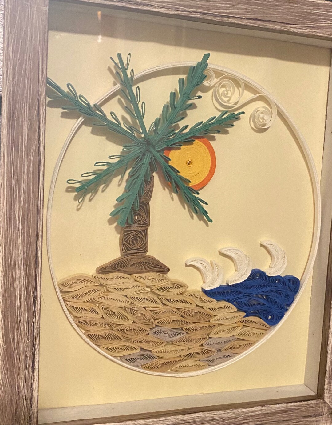 Hand Quilled Beach Scene - Etsy