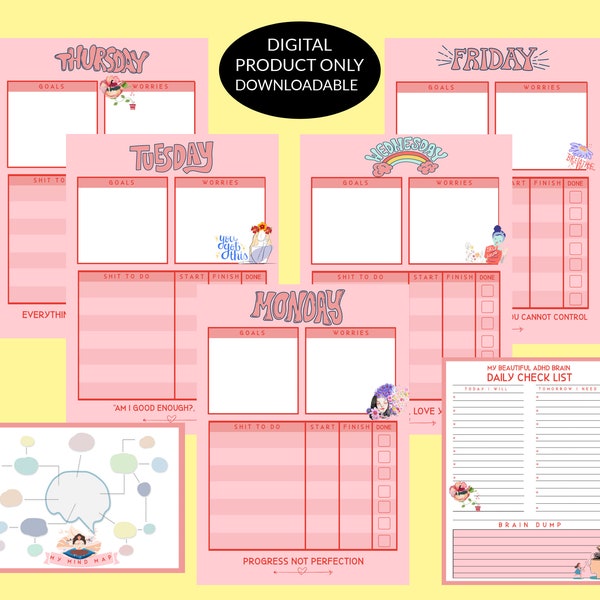 Adhd Mind Map Template - Etsy