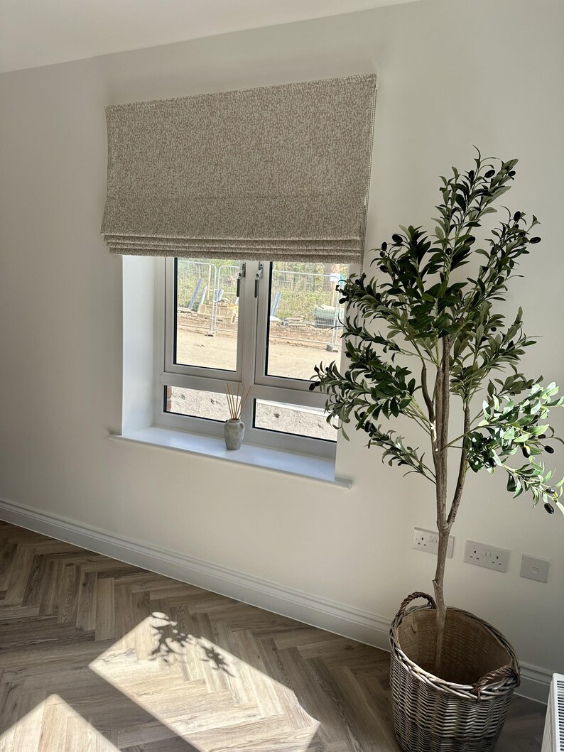 Luxury Blackout Roman Blinds in Champagne Pattern Fabric | Bespoke Made ...