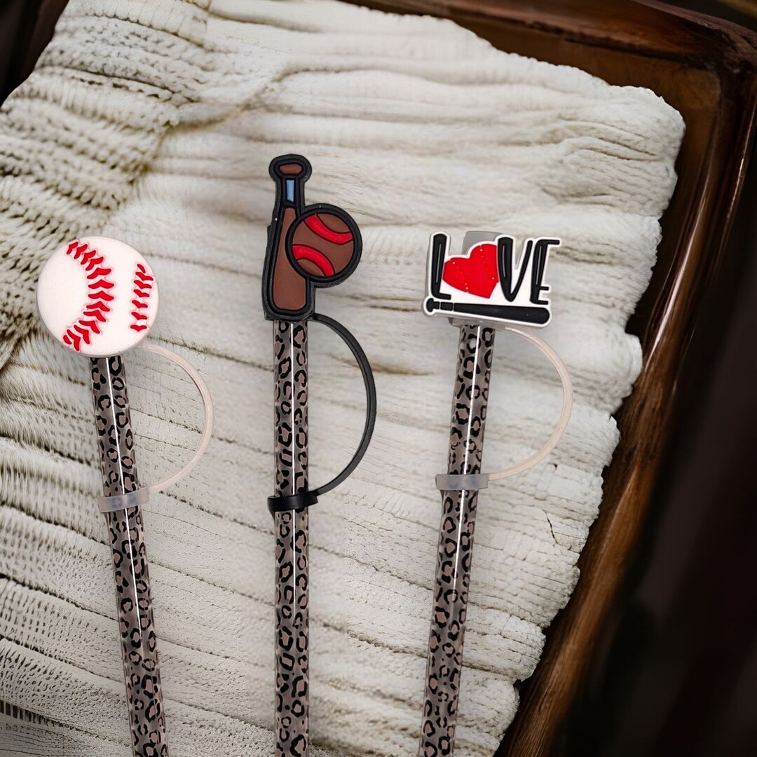 Baseball Straw Tip Coversstraw Dust Caps Straw Covers fast Shipping ...