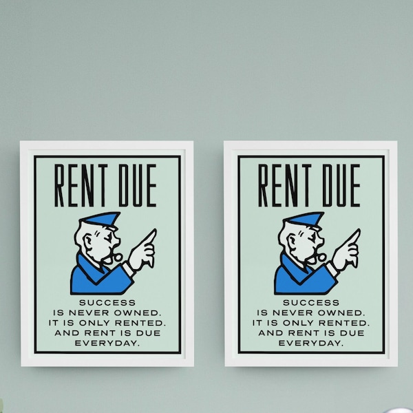 Monopoly Motivational Rent Due - Etsy