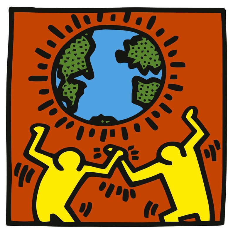 Keith Haring Earth Day Poster Print Artwork Canvas Shipped | Etsy