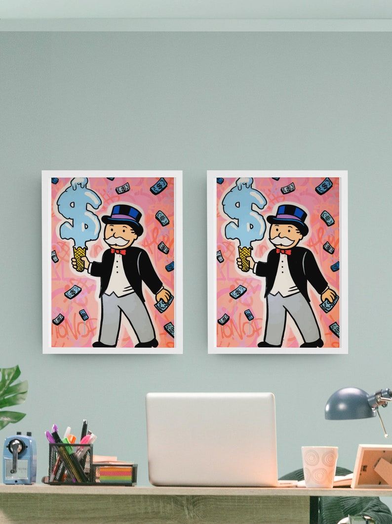Monopoly Man Alec Monopoly Poster, Print, Canvas, Graffiti Painting ...