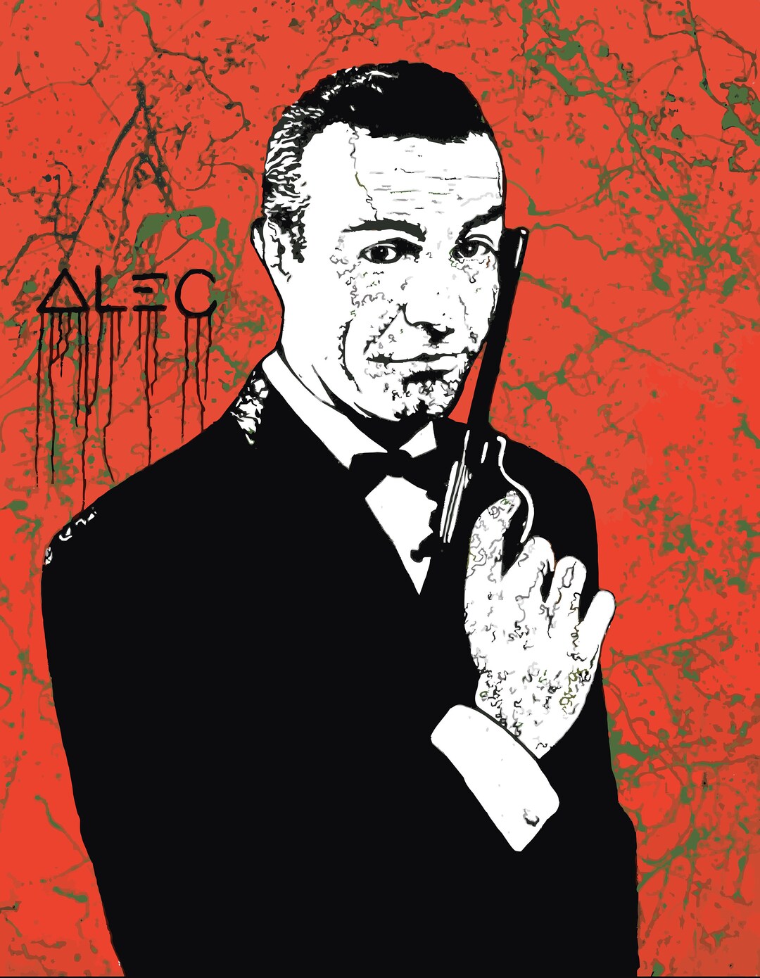 007 James Bond, Alec Monopoly Poster, Print, Canvas, Graffiti Painting ...