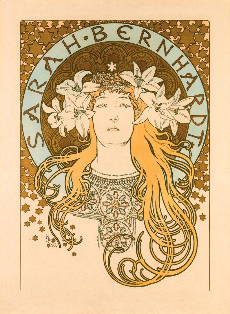 Alphonse Mucha, Vintage Advertising Poster, Print, Canvas, Sarah ...