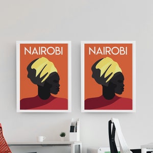 Nairobi Kenya Tourism Travel Poster, Print, Wall Art, Canvas, , Vintage ...