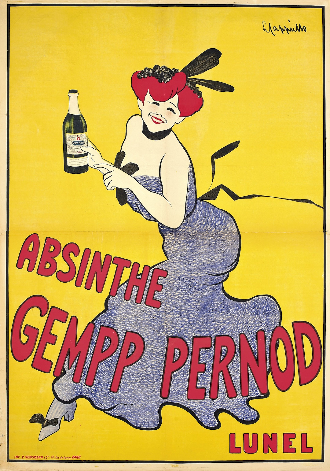 Absinthe Gempp Pernod, Vintage Advertising Poster, Print, Wall Art ...