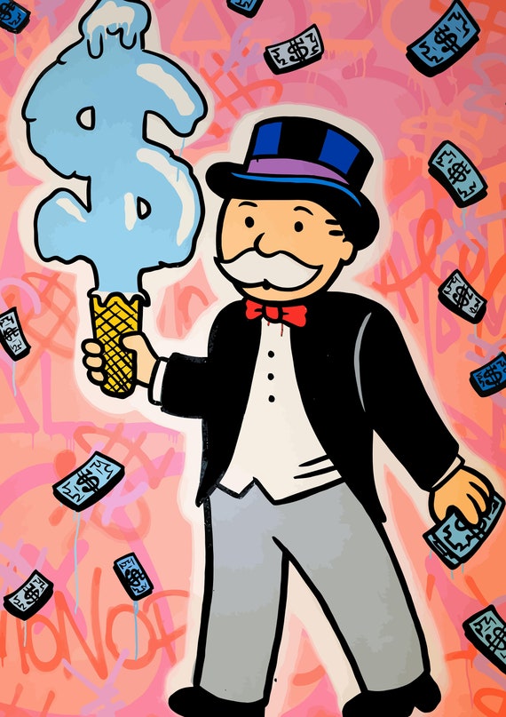 Monopoly Man Alec Monopoly Poster Print Canvas Graffiti - Etsy Israel