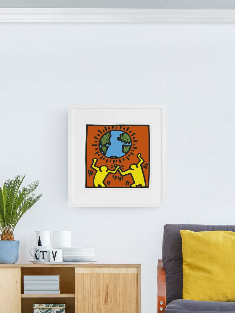 Keith Haring Earth Day Poster Print Artwork Canvas Shipped | Etsy