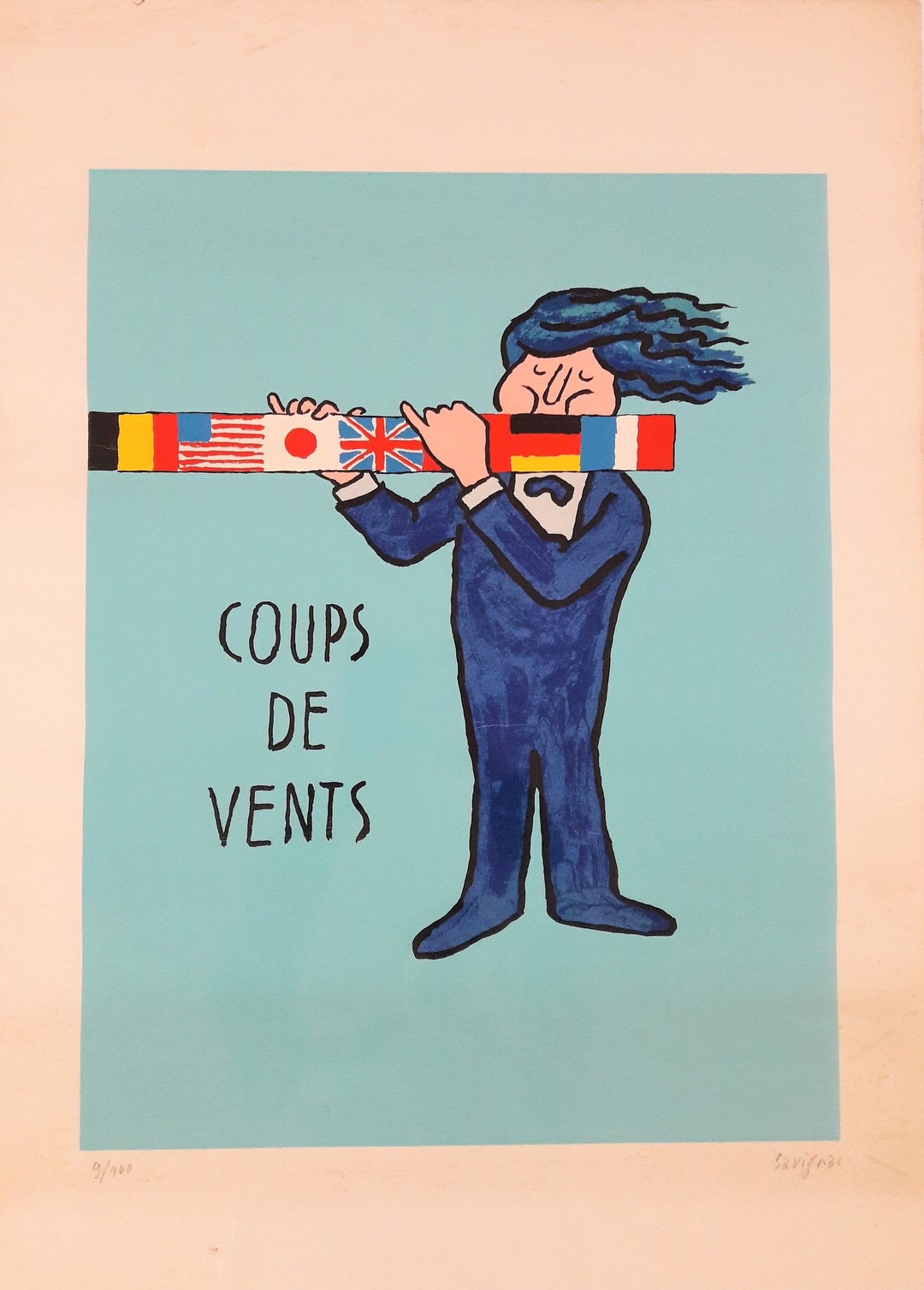 Raymond Savignac, Coups De Vents, Vintage Advertising Poster, Print ...