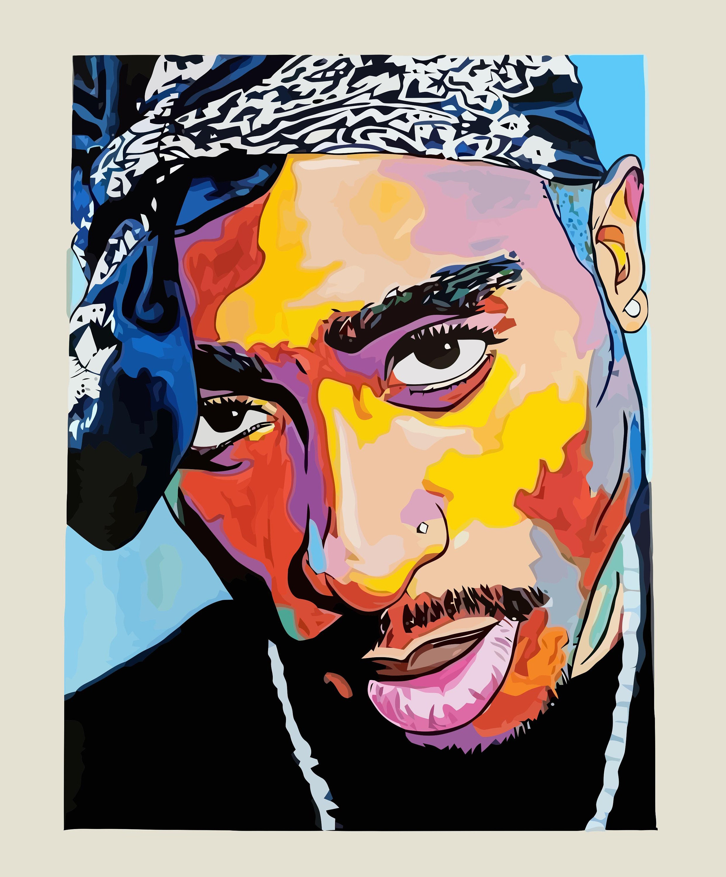 2PAC Tupac Shakur Vector Art Poster Music Poster Canvas Print Art ...