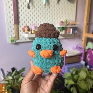Perry the Platypus Crochet Plushie | Phineas and Ferb, Ducky Momo Plush ...