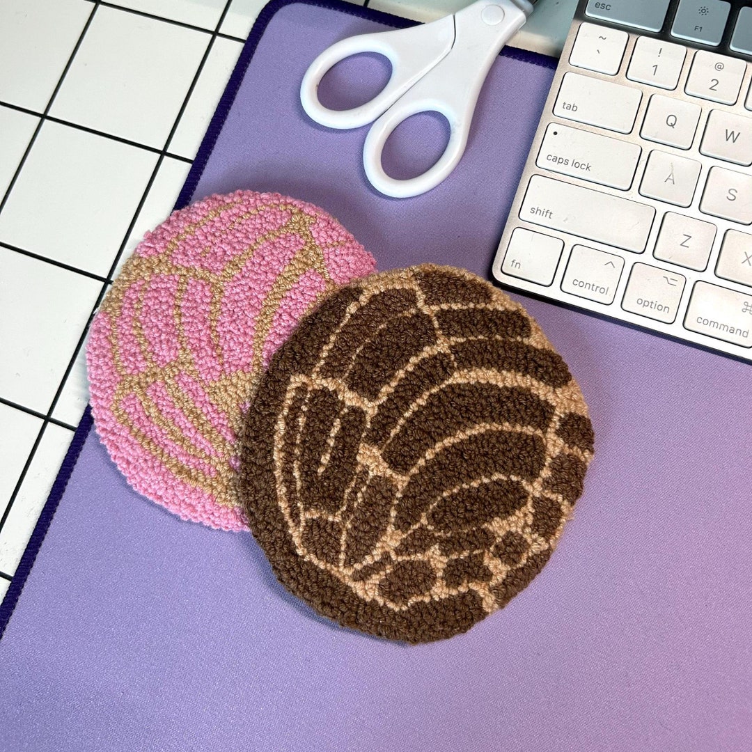 Concha Pan Dulce Coasters, Handmade Mug Rug, Drink Coasters, Hand ...