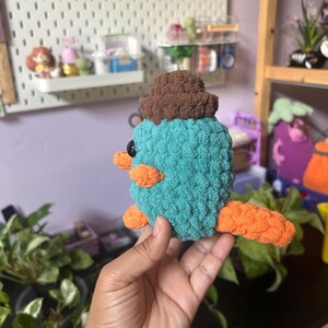 Perry the Platypus Crochet Plushie | Phineas and Ferb, Ducky Momo Plush ...