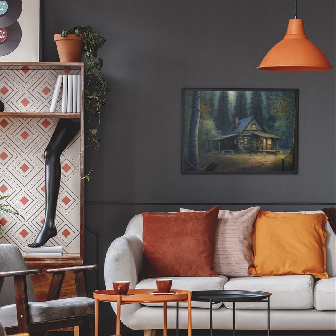 Cozy Cabin in the Woods Poster - Nature Lover's Wall Art Digital Print ...