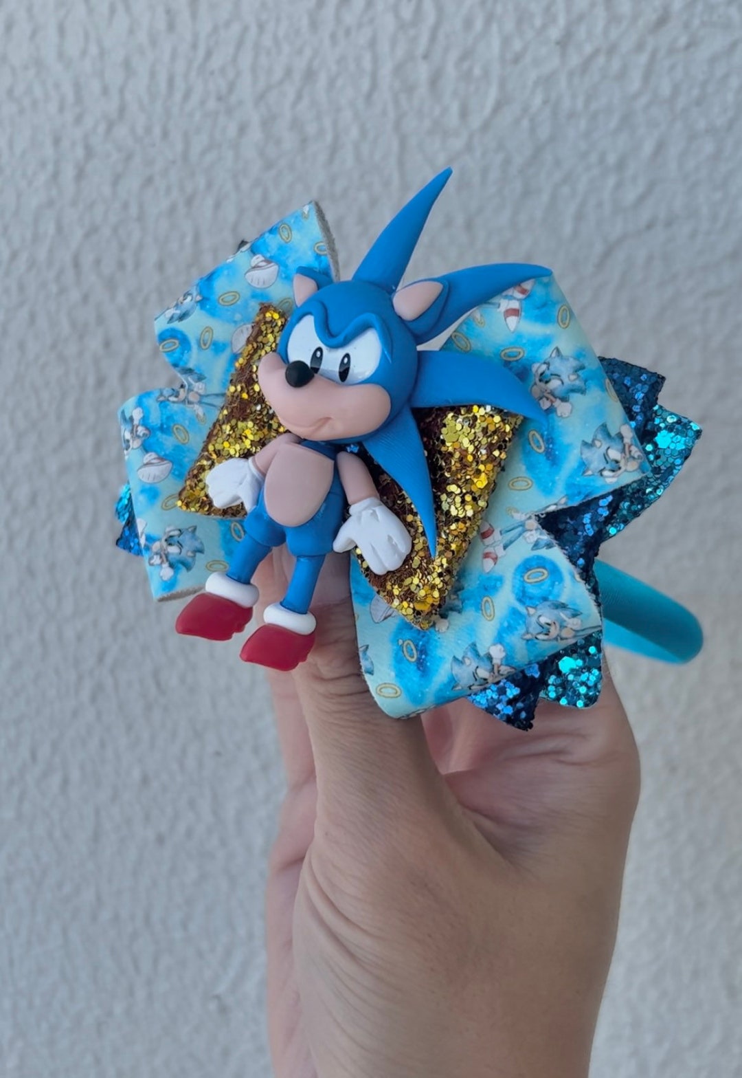 Blue Hedgehog Bow TWO Styles - Etsy