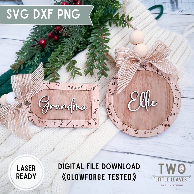 Christmas Name Tag Border - Etsy