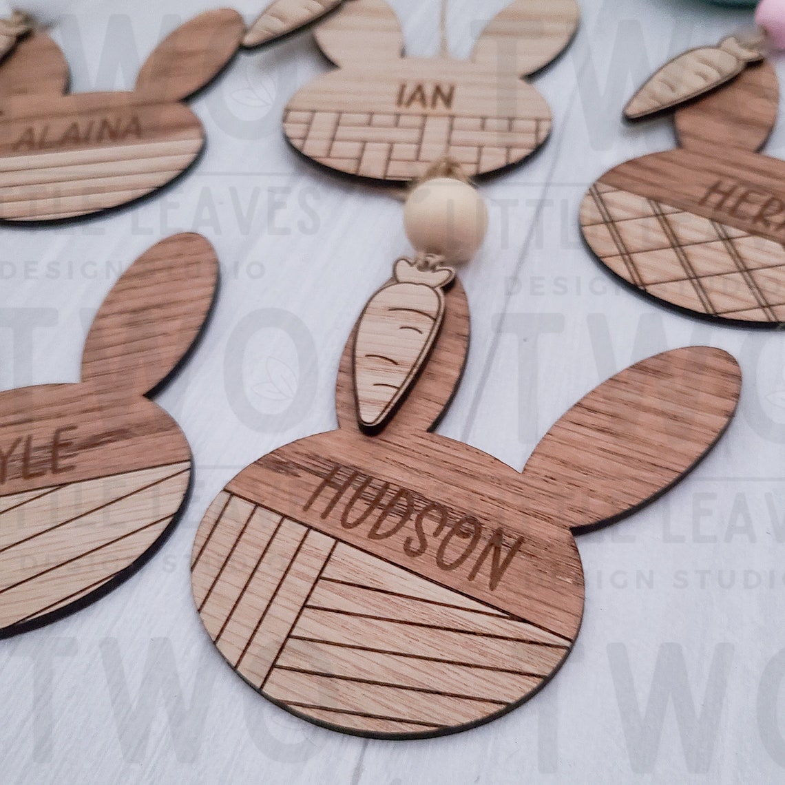 Easter Bunny SVG Easter Tags Svg Easter Basket Tags Laser | Etsy